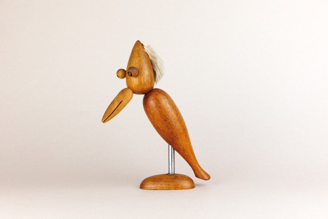 Vintage Teak Wooden Danish Hans Bolling Style Corkscrew Bird With ...
