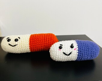 Happy Chill Pill Stress Ball Crochet Plush, Pharmacist Gift, Pharmd ...