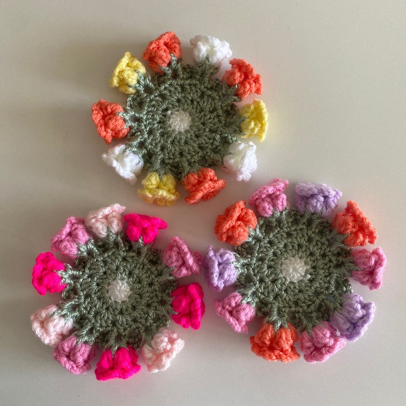 Crochet Flower Coaster - Etsy