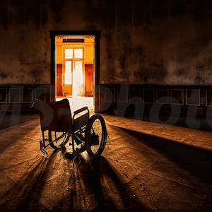 Urbex, Wheelchair, Sunlight, JPEG, Photo, Decoration Murale, Photo ...
