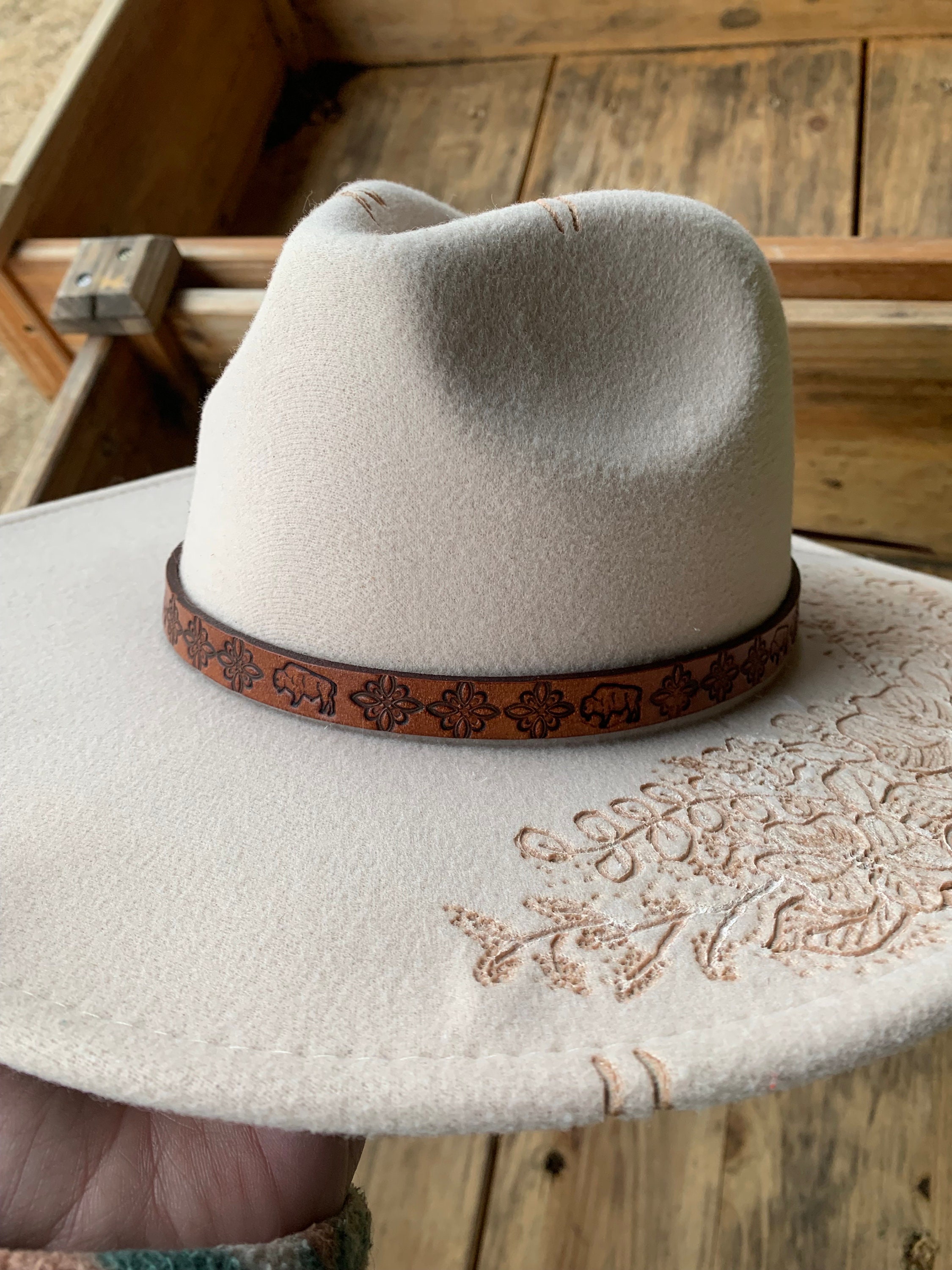 Buffalo Gal Hat Band, Leather Hat Band, Leather Cowboy Hat Band ...