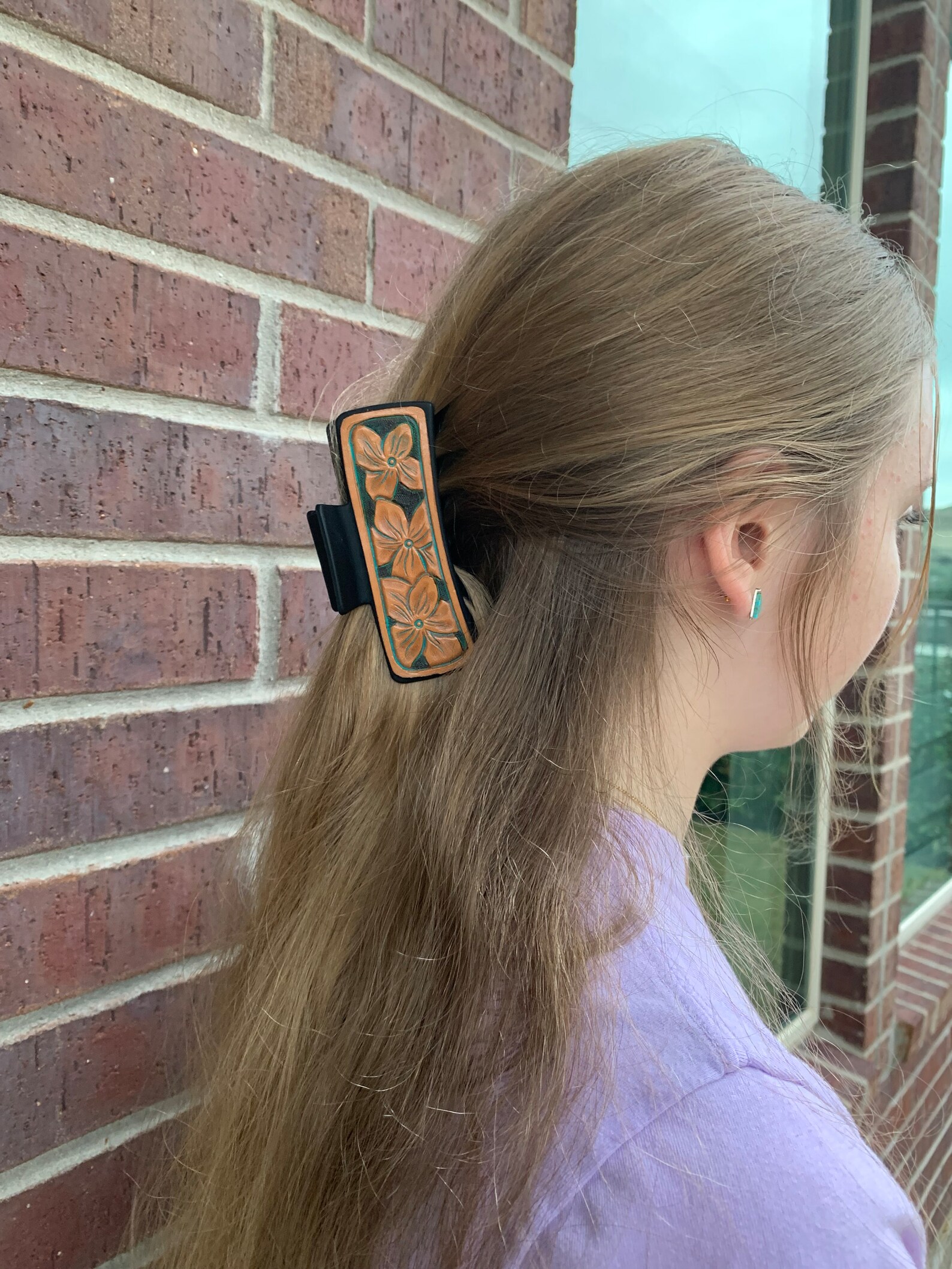 Leather Claw Clip, Handmade Leather Hair Clip, Leather Gift, Western ...