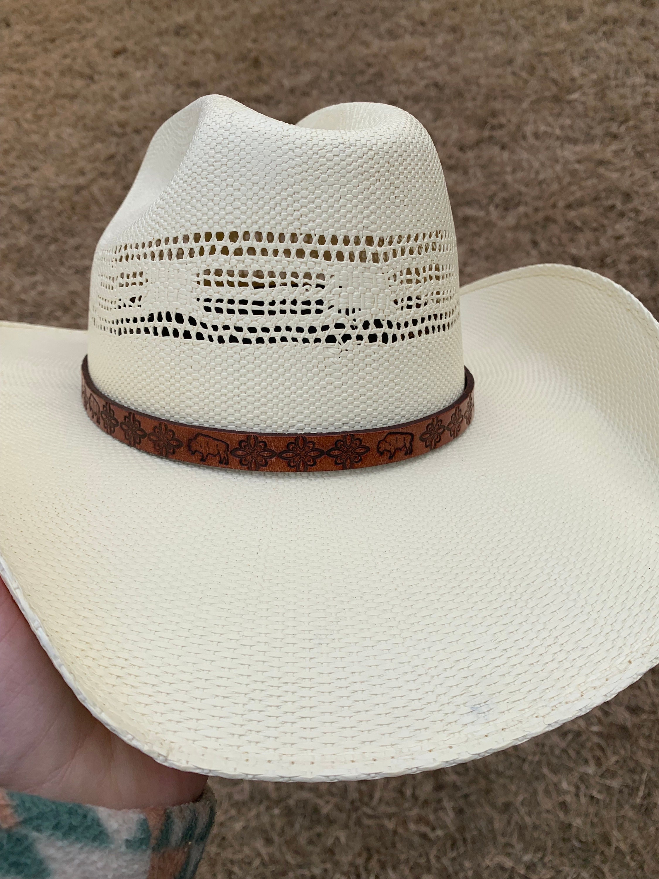 Buffalo Gal Hat Band, Leather Hat Band, Leather Cowboy Hat Band ...