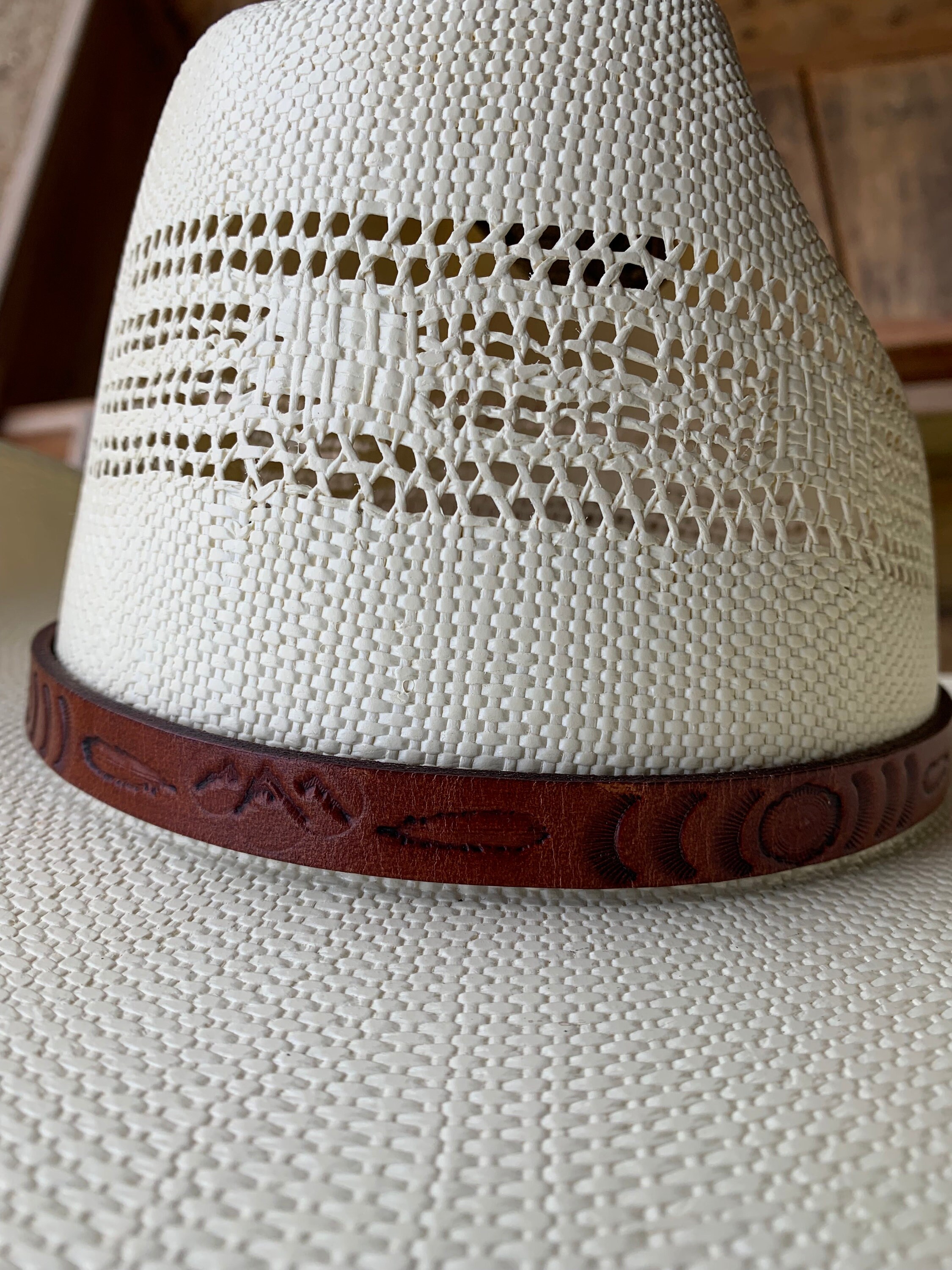 Mountaneer Hat Band, Leather Hat Band, Leather Cowboy Hat Band ...