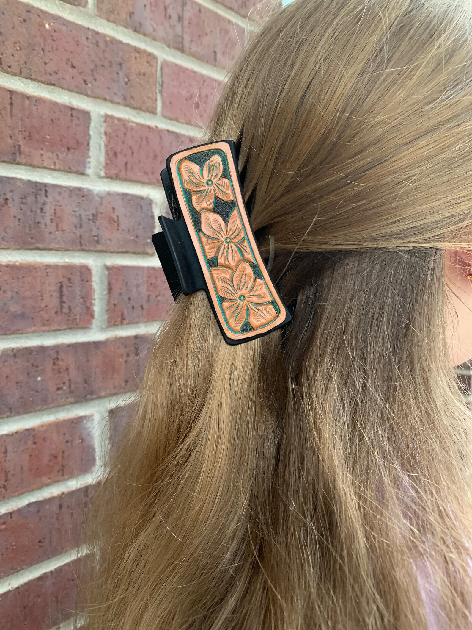 Leather Claw Clip, Handmade Leather Hair Clip, Leather Gift, Western ...