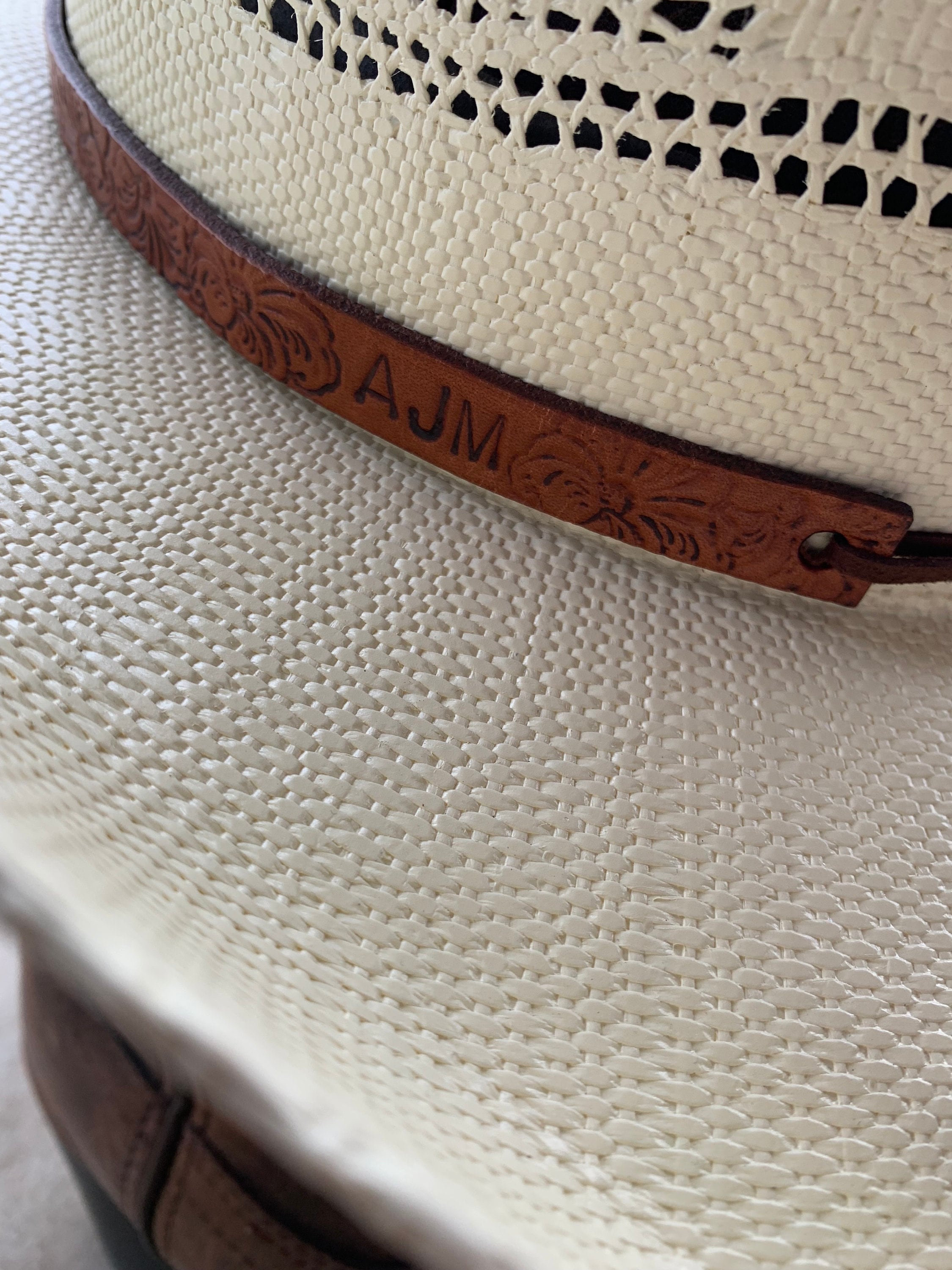 Western Floral Hat Band, Custom Leather Hat Band, Leather Cowboy Hat ...