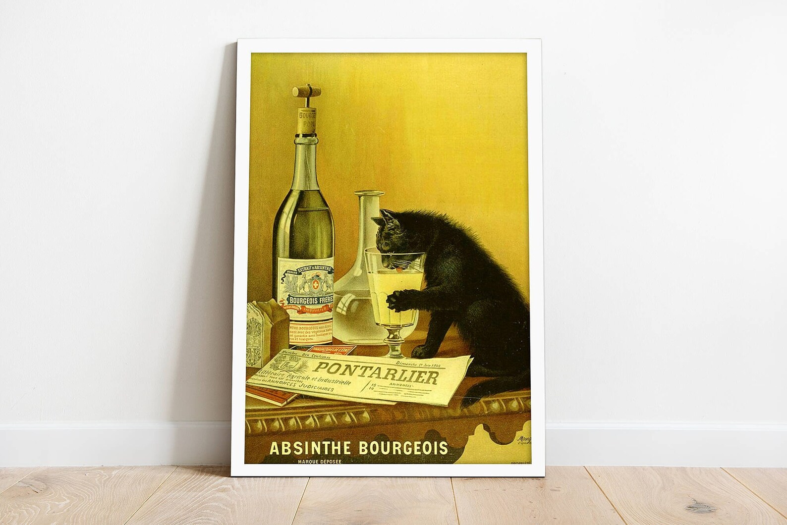 Absinthe Poster Black Cat Print Absinthe Bourgeois Poster | Etsy