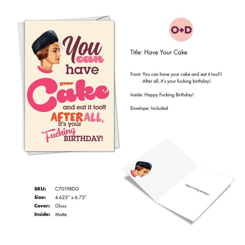 You Can Have Your Cake and Eat It Too| Funny Birthday Card|adult ...