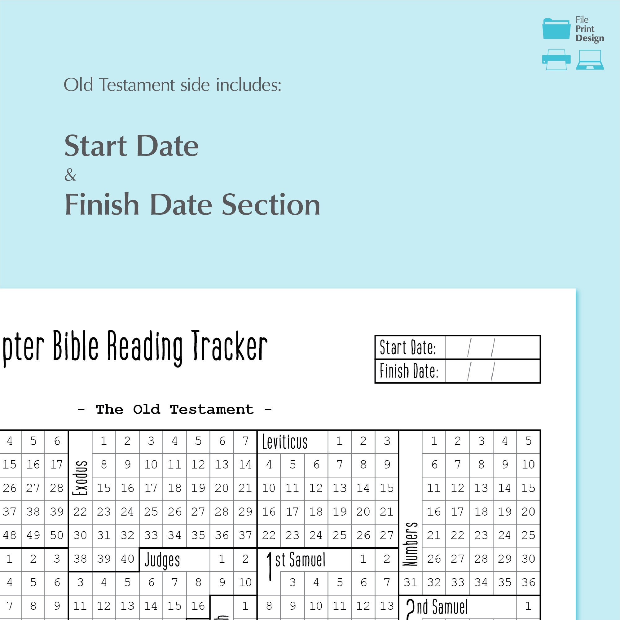 Printable Chapter by Chapter Bible Reading Tracker, Bible Study Tracker ...
