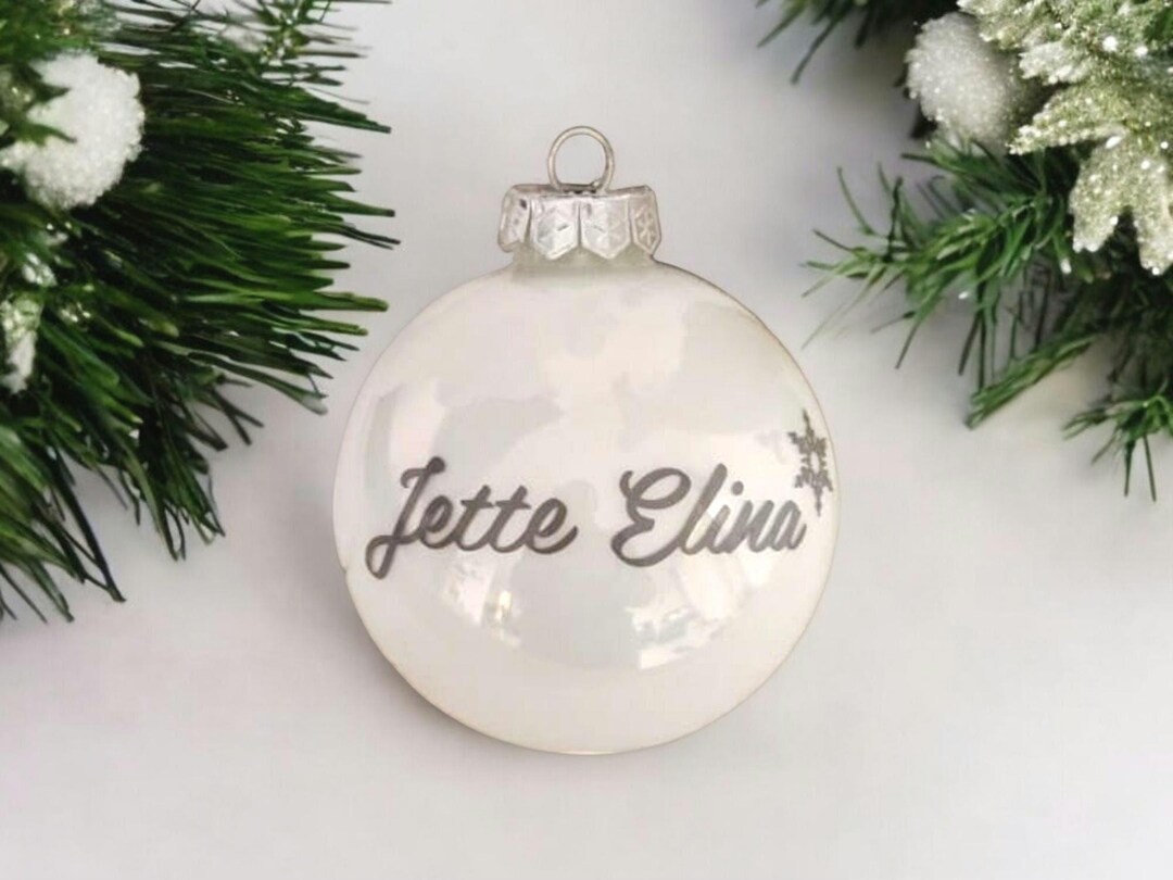 Personalized Christmas Bauble 8cm – Real Glass With Name, Lettering ...