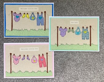 New Baby Nappy Card White/ Pink/ Blue WWBA13 - Etsy UK