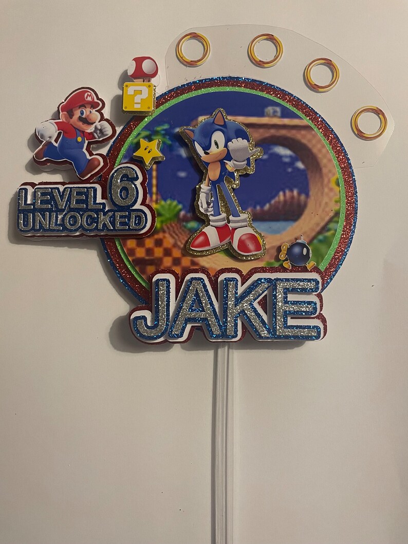 Super Mario/sonic Cake Topper - Etsy