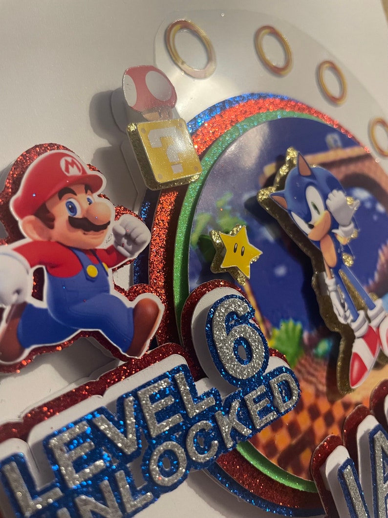 Super Mario/sonic Cake Topper - Etsy