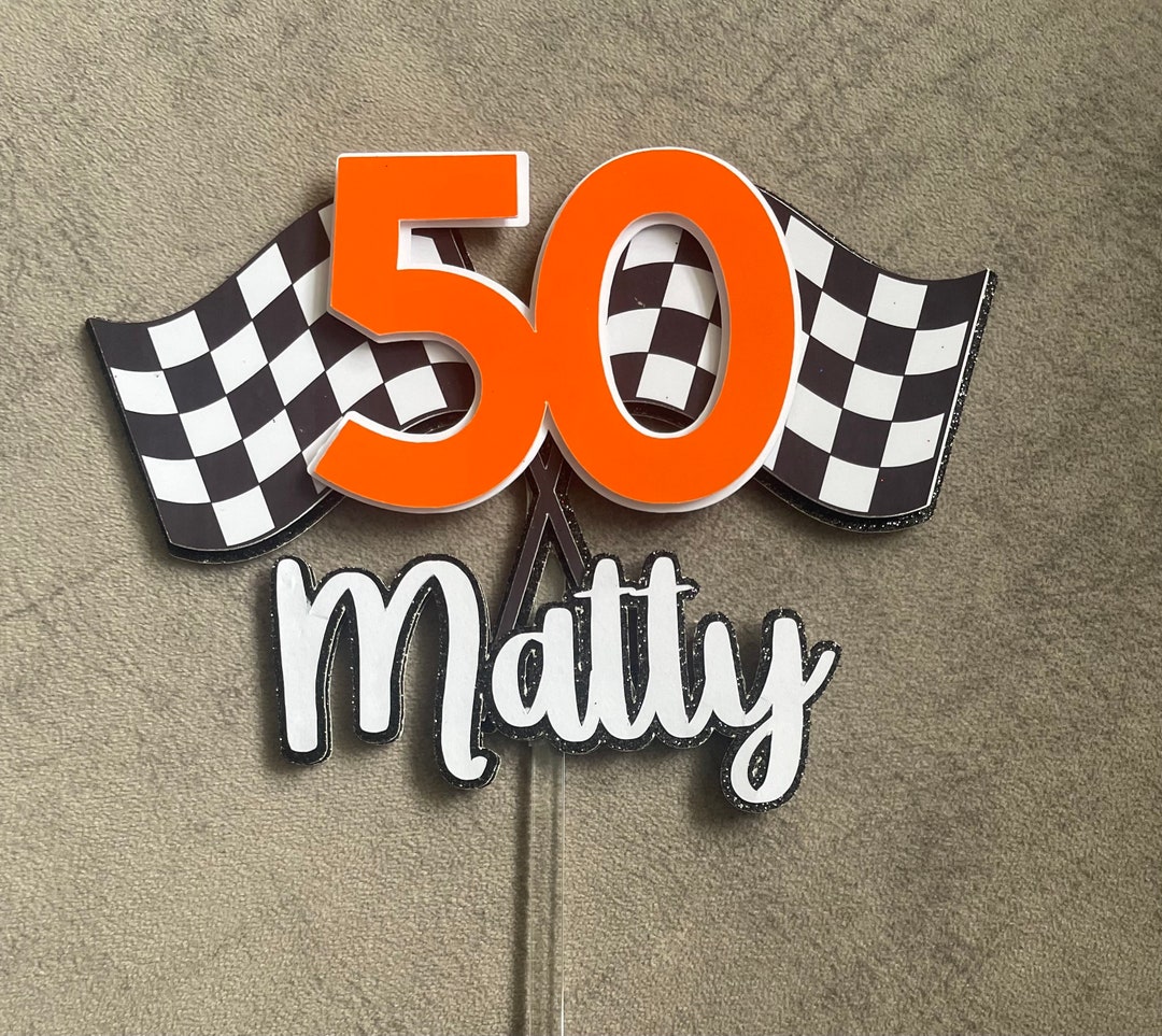 Racing Cake Topper / Racing Flag - Etsy