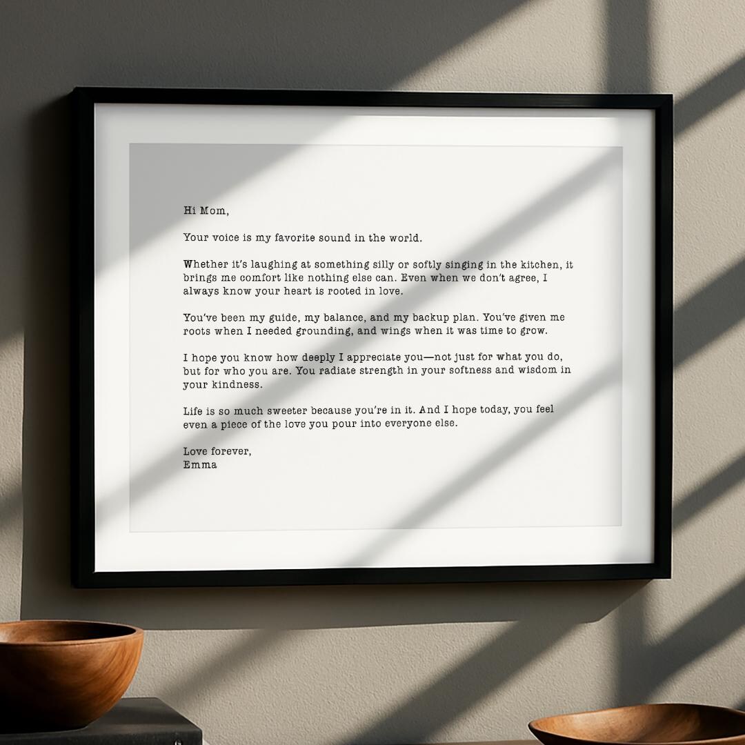 Personalized Letter for Mom, Printed Handwriting Gift From Daughter Son ...