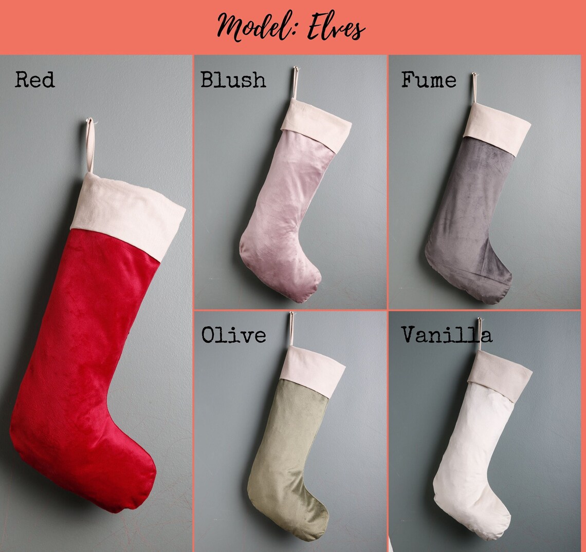 Personalized Velvet Christmas Stocking Custom Name Christmas - Etsy
