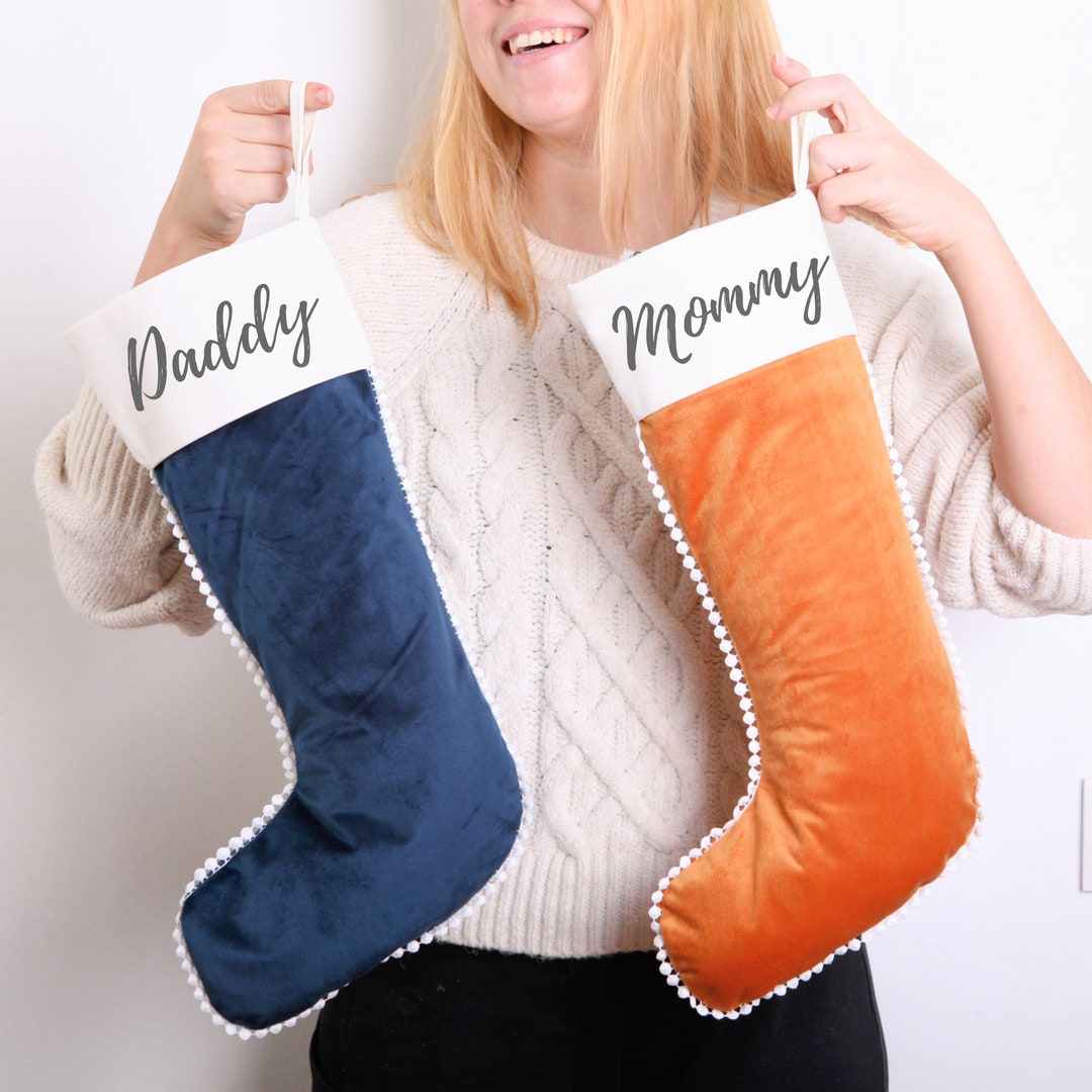 Personalized Velvet Christmas Stocking - Name Christmas Stocking - Name ...