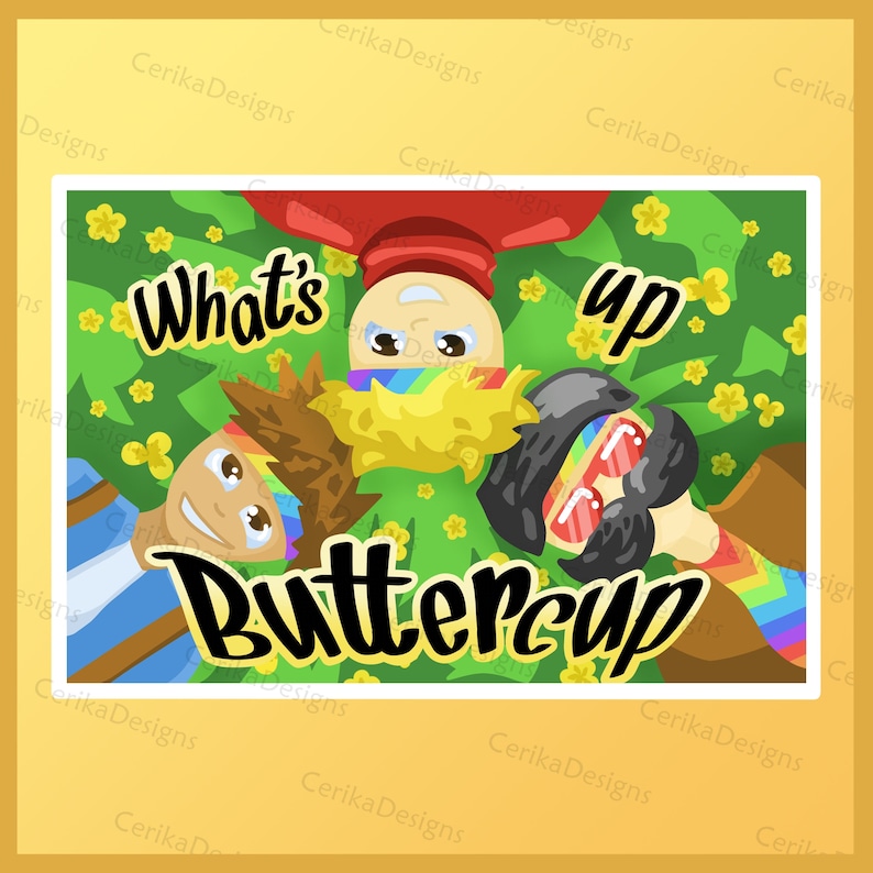 What's up Buttercup - Hermitcraft Art Print! - Etsy