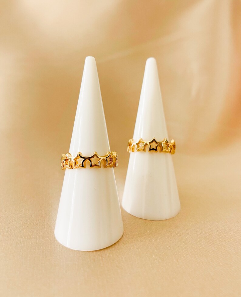 Star Ring Gold Stars Rings Fashion Jewelry Gift for Her Trendy Ring ...