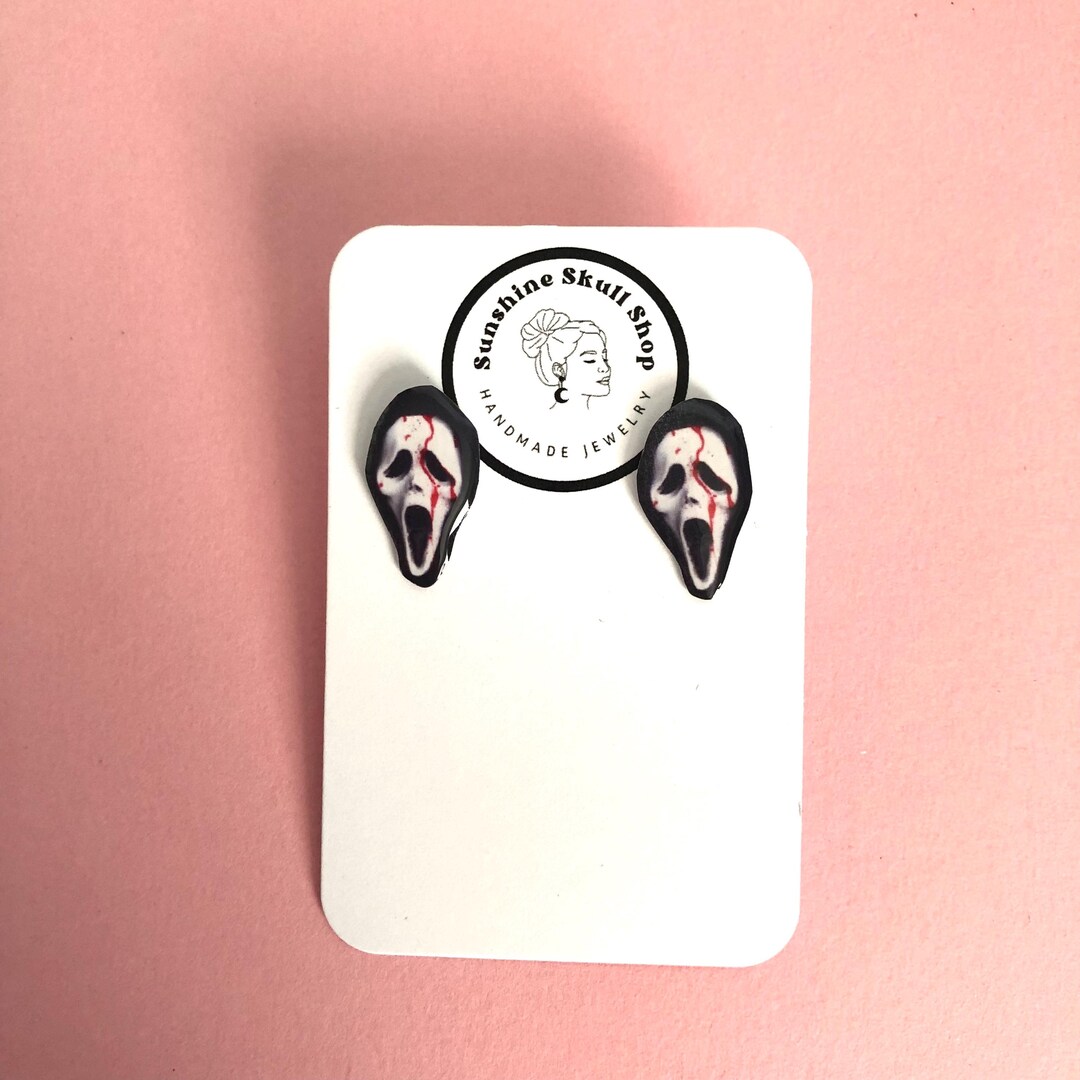 Scream Stud Earrings, Goth Emo Grunge Halloween Horror - Etsy