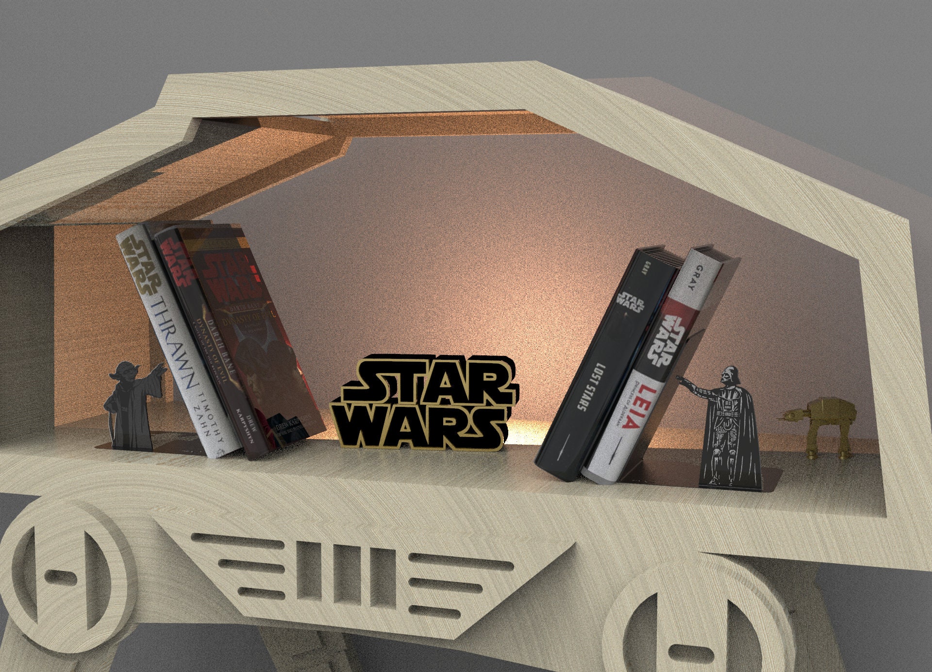 AT-AT Walker Darth Vader Star Wars Collection Book Shelf 18mm - Etsy UK