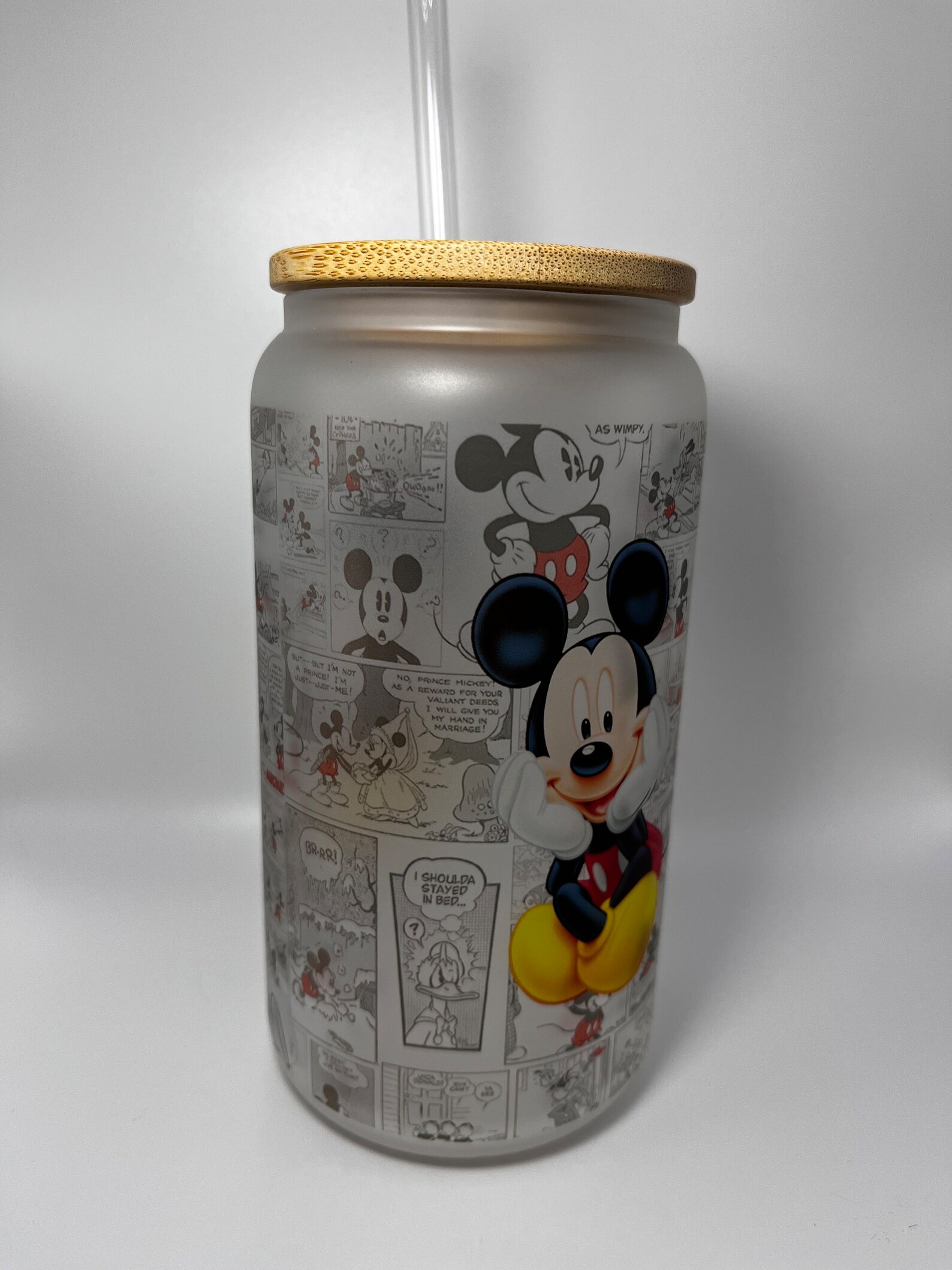 Mickey Mouse Comic Glass Can Disney Beer Can Glass Mickey Mouse Comic ...