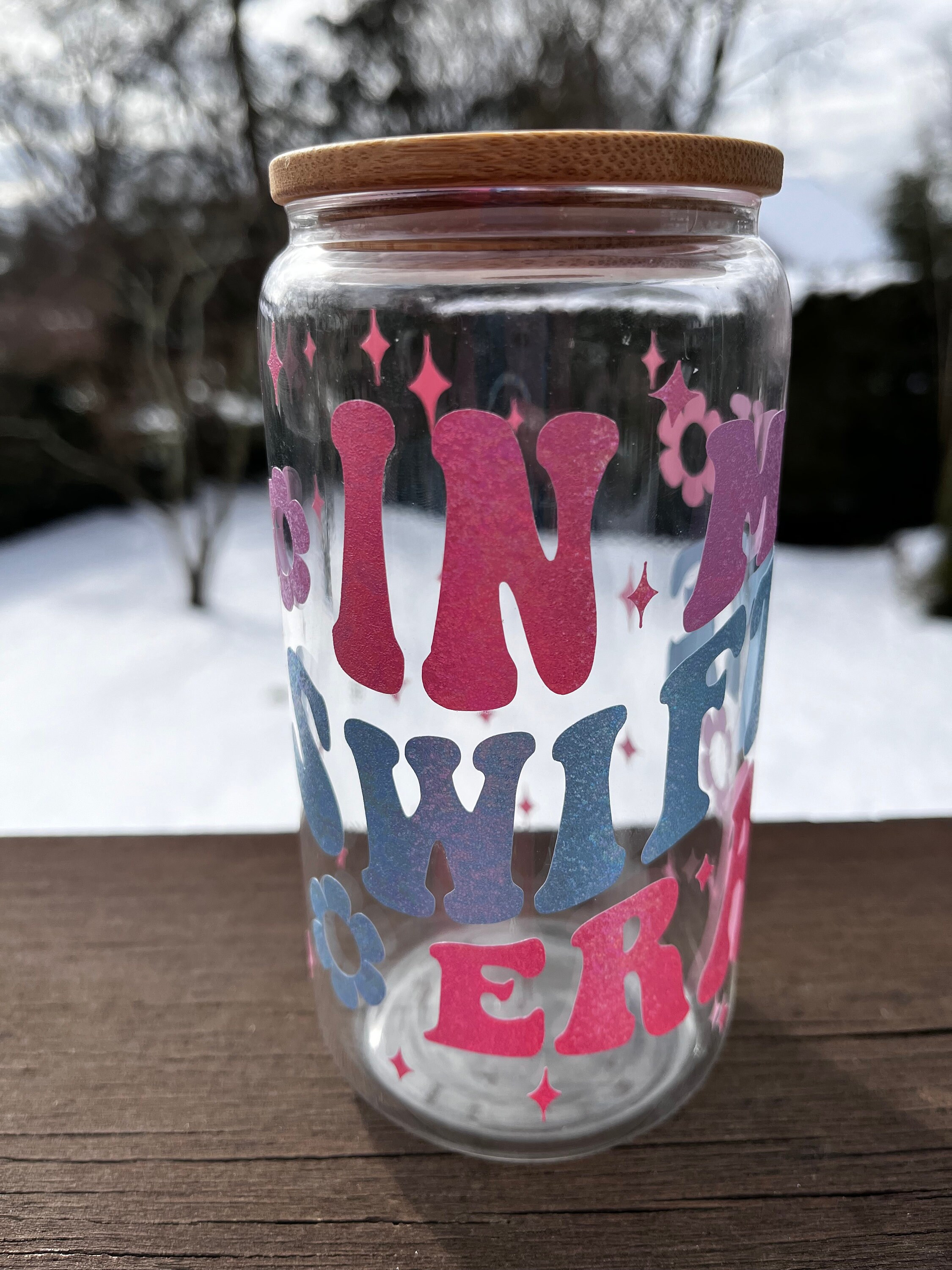 Swiftie Era Glass Can With Bamboo Lid | Taylor Swift Inspired - Etsy