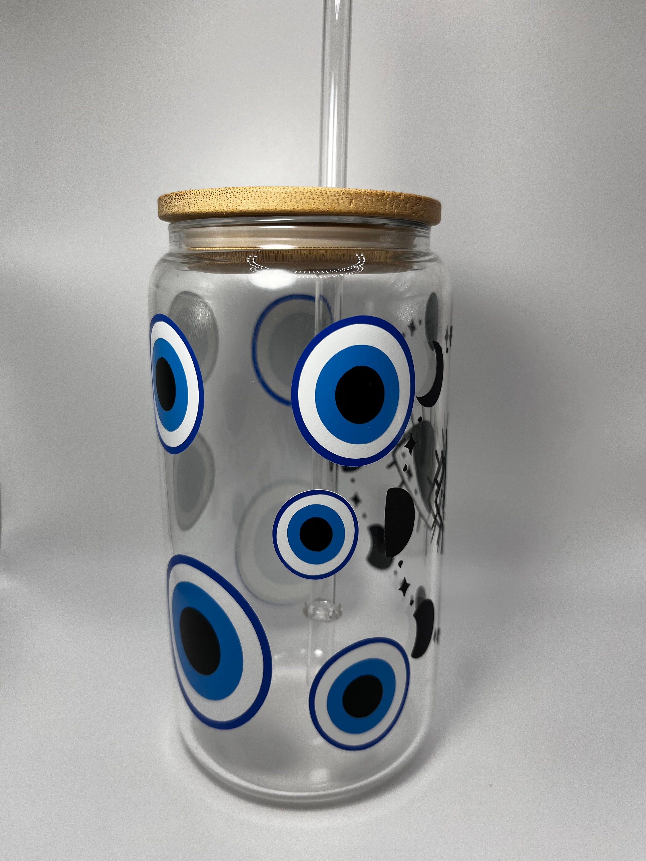 Evil Eye Beer Glass Can | Iced Coffee Glass Good Vibes | Gifts Evil Eye ...