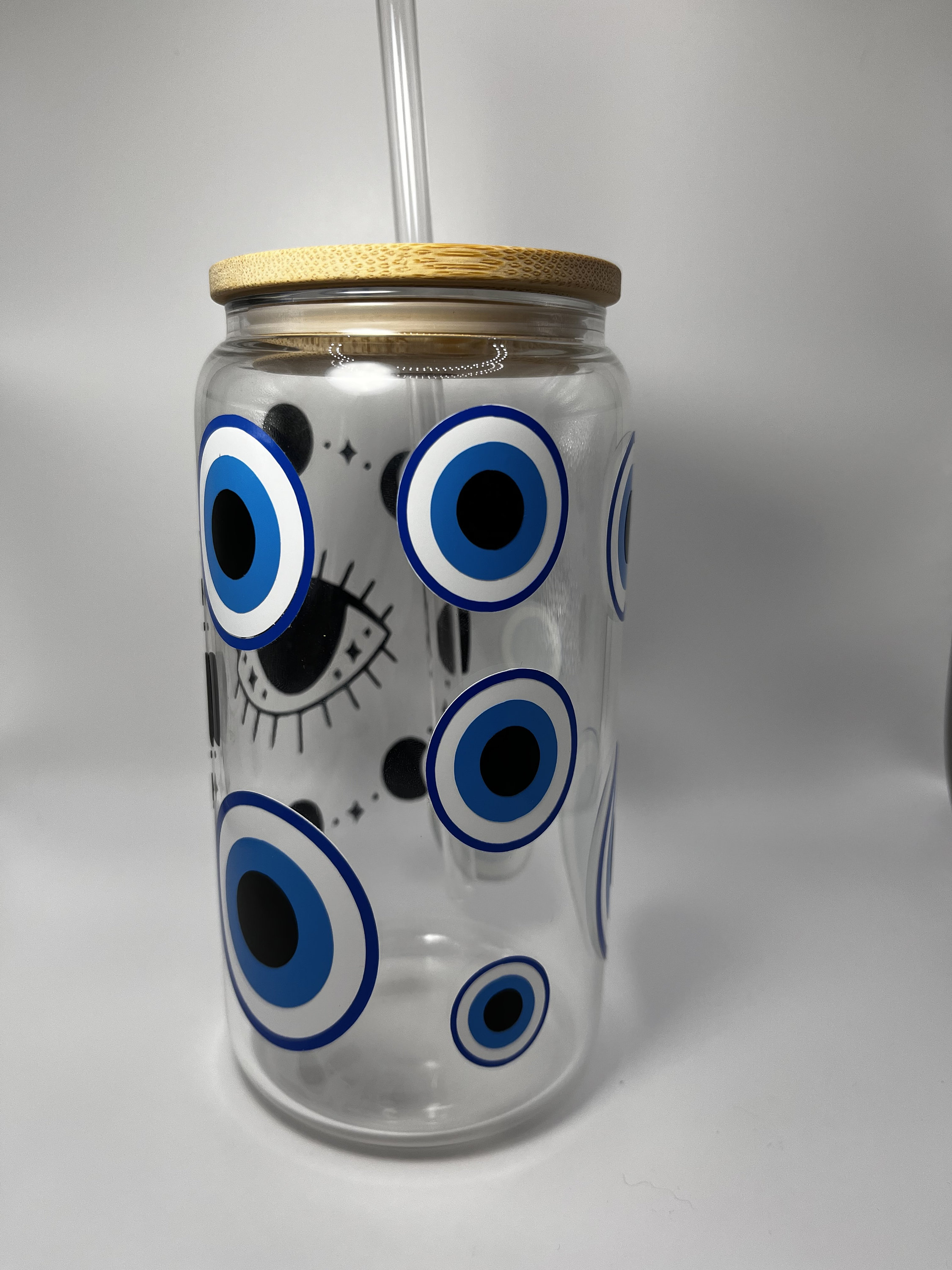Evil Eye Beer Glass Can | Iced Coffee Glass Good Vibes | Gifts Evil Eye ...