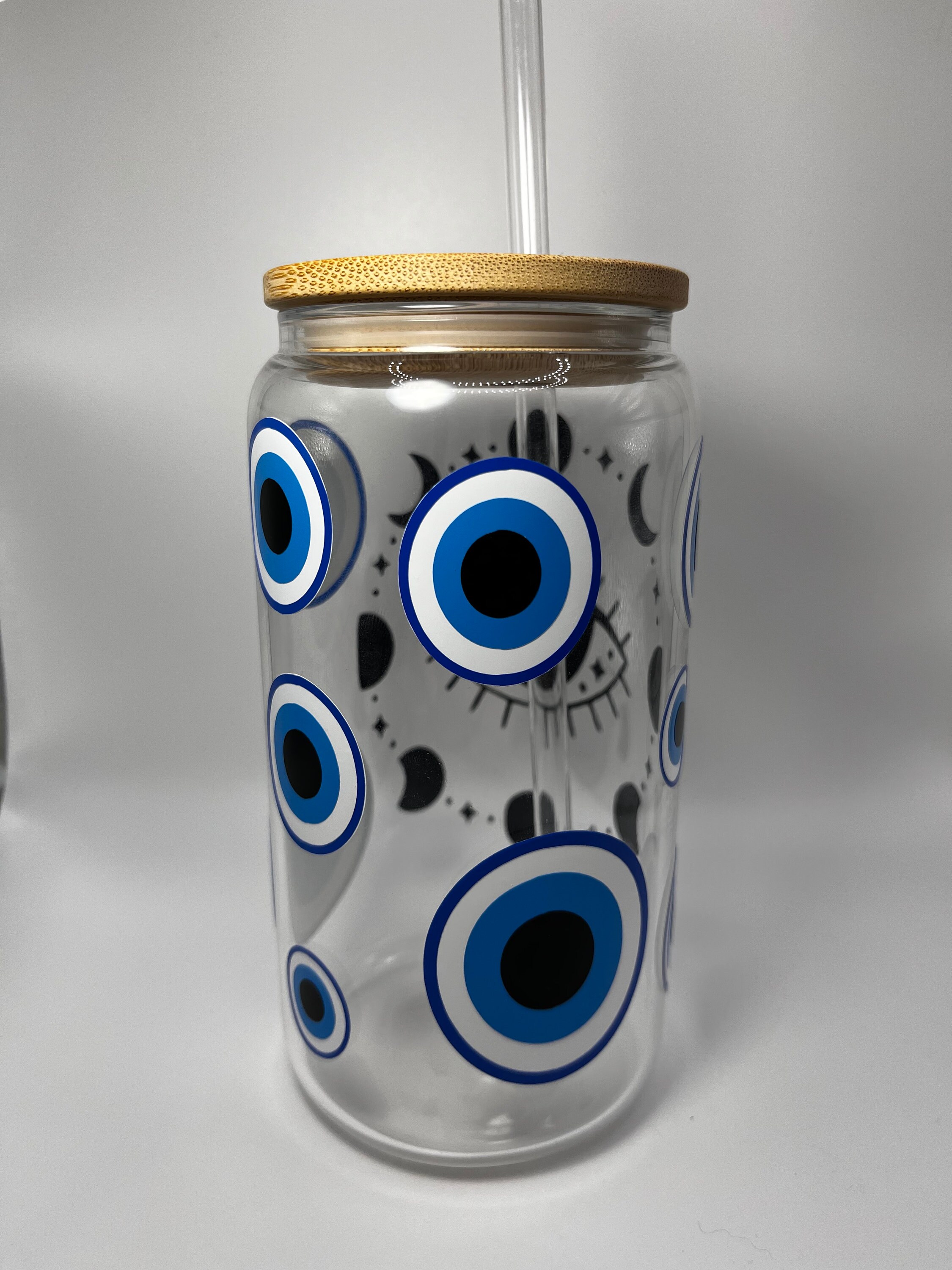 Evil Eye Beer Glass Can | Iced Coffee Glass Good Vibes | Gifts Evil Eye ...