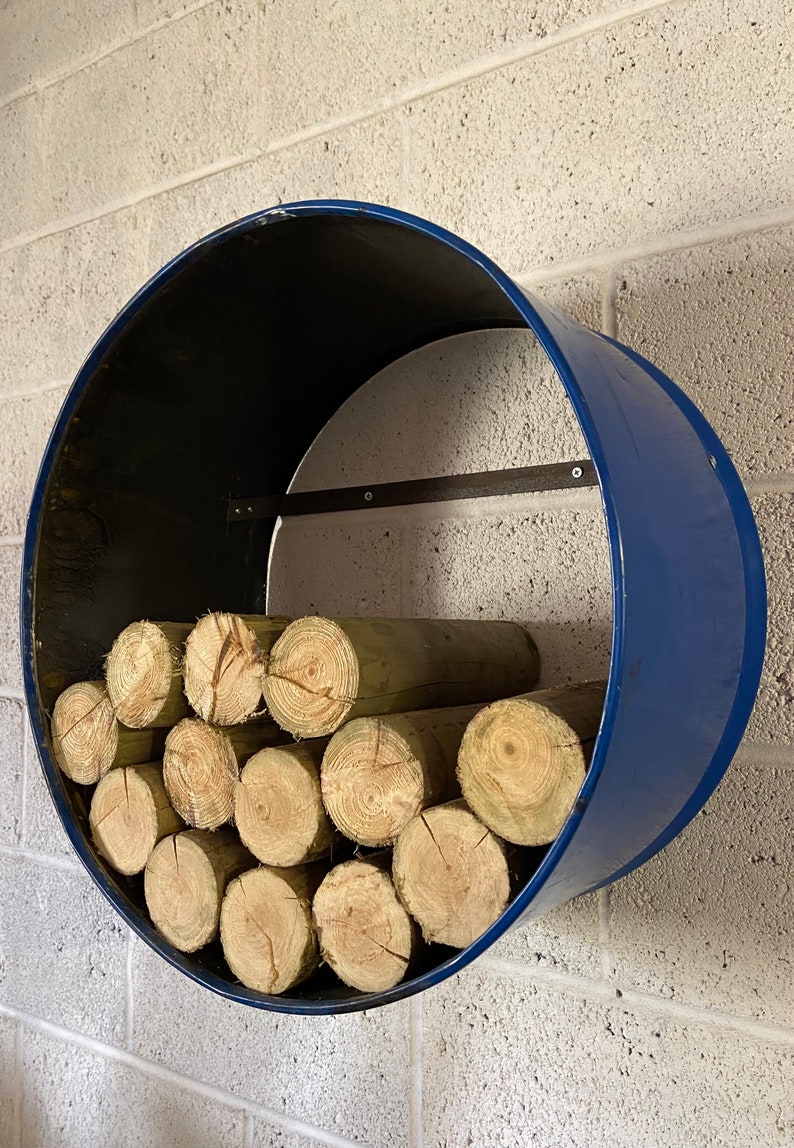 Wall Mounted/hung Industrial Rustic Look Log Store Log Rack - Etsy