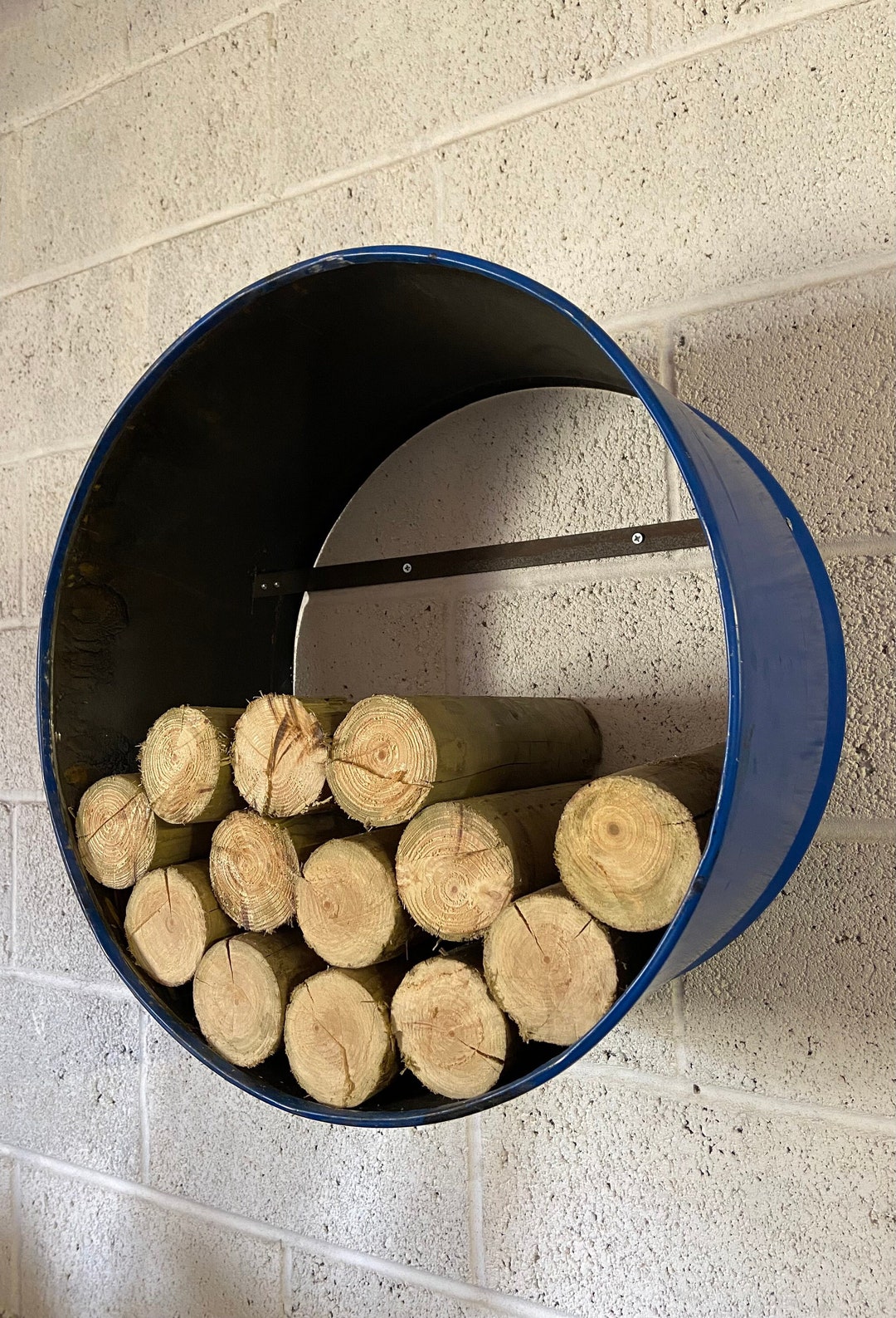 Wall Mounted/hung Industrial Rustic Look Log Store Log Rack - Etsy