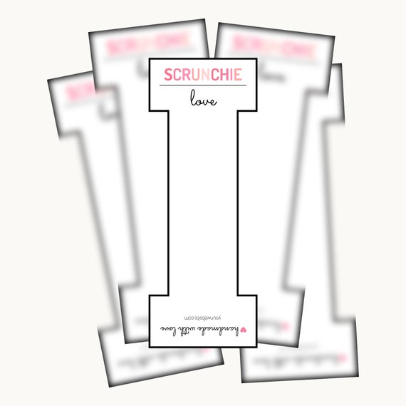 Custom Fold Over Label Editable Scrunchie Tag Card Template | Etsy