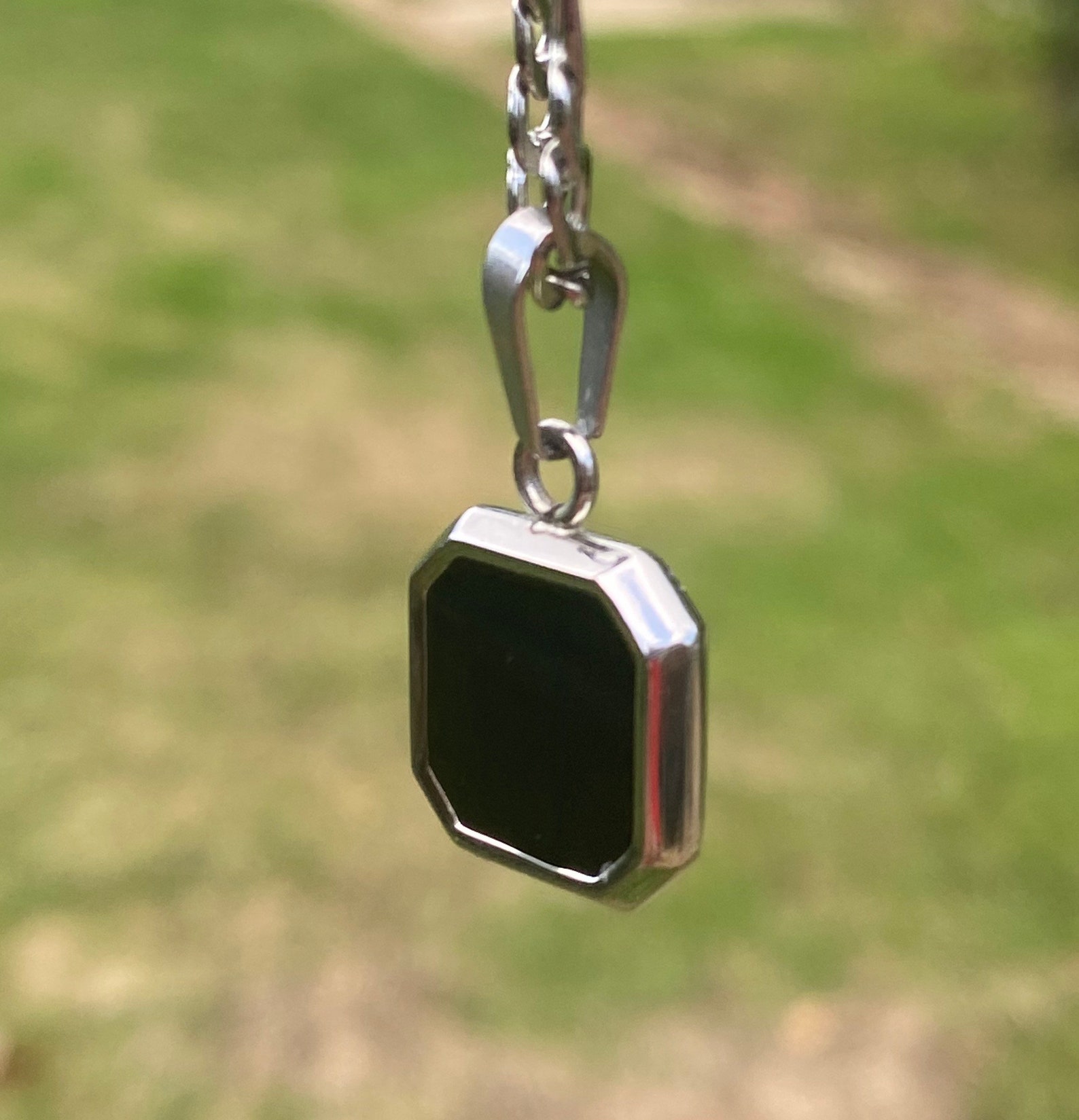 Black Onyx Pendant Necklace Black Onyx Stone Pendant Mens - Etsy UK