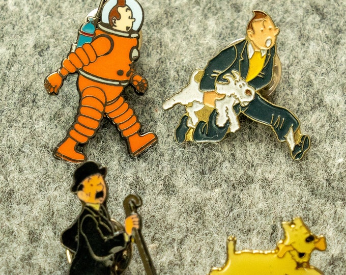 Running Tintin Characters Rare Moulinsart Metal Pin Badges BUY ...
