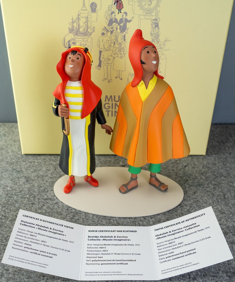 Statuette Moulinsart 46015 Abdullah & Zorrino Musee Imaginaire Tintin ...