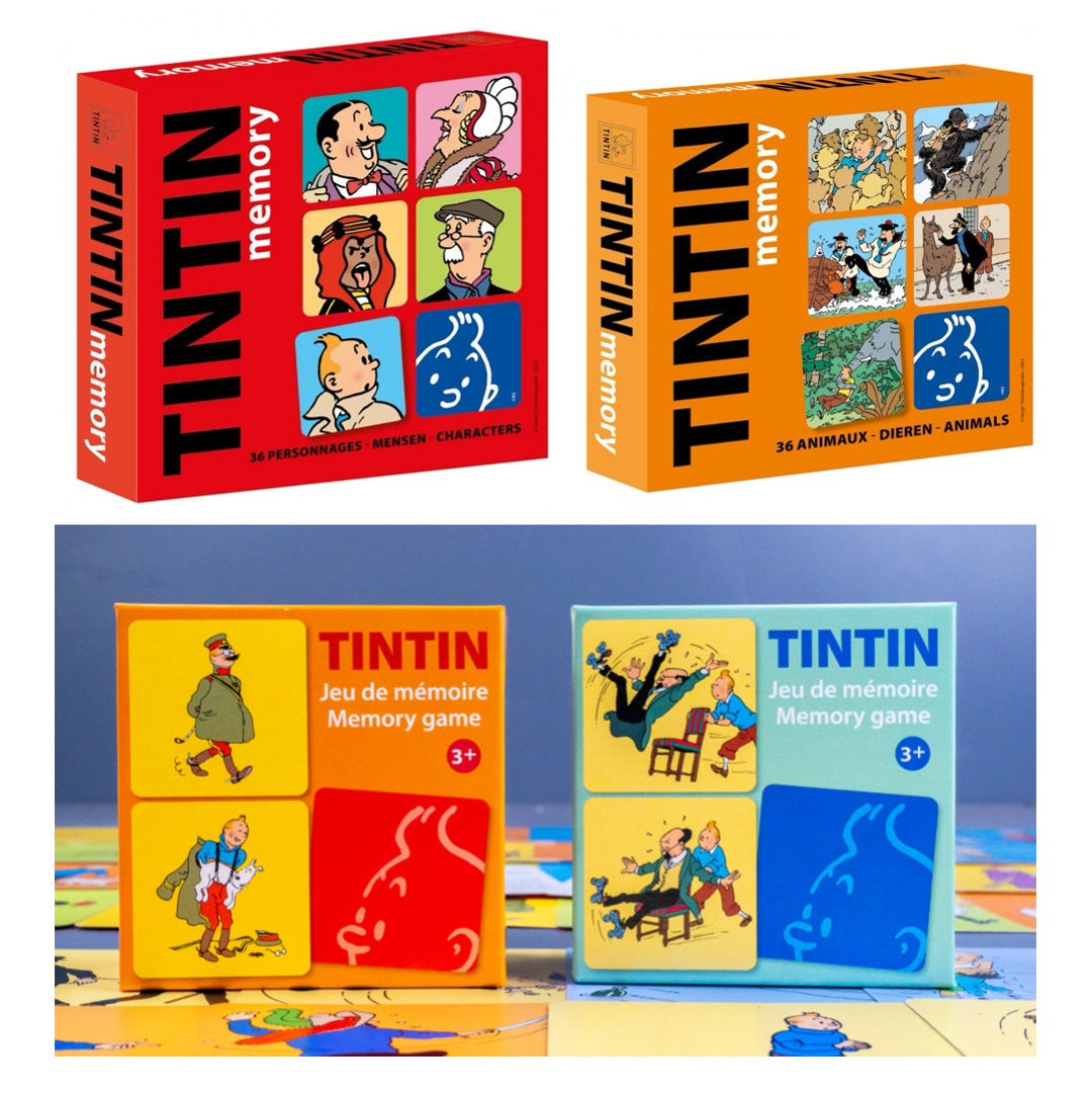 Moulinsart Tintin Memory Games X4 Actions/costumes/animals/characters ...