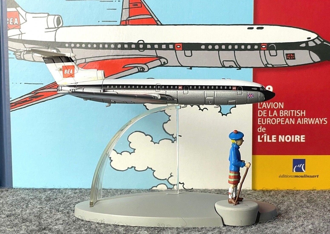 Hachette Tintin Plane 39 Hawker Trident: Black Island Moulinsart Model ...