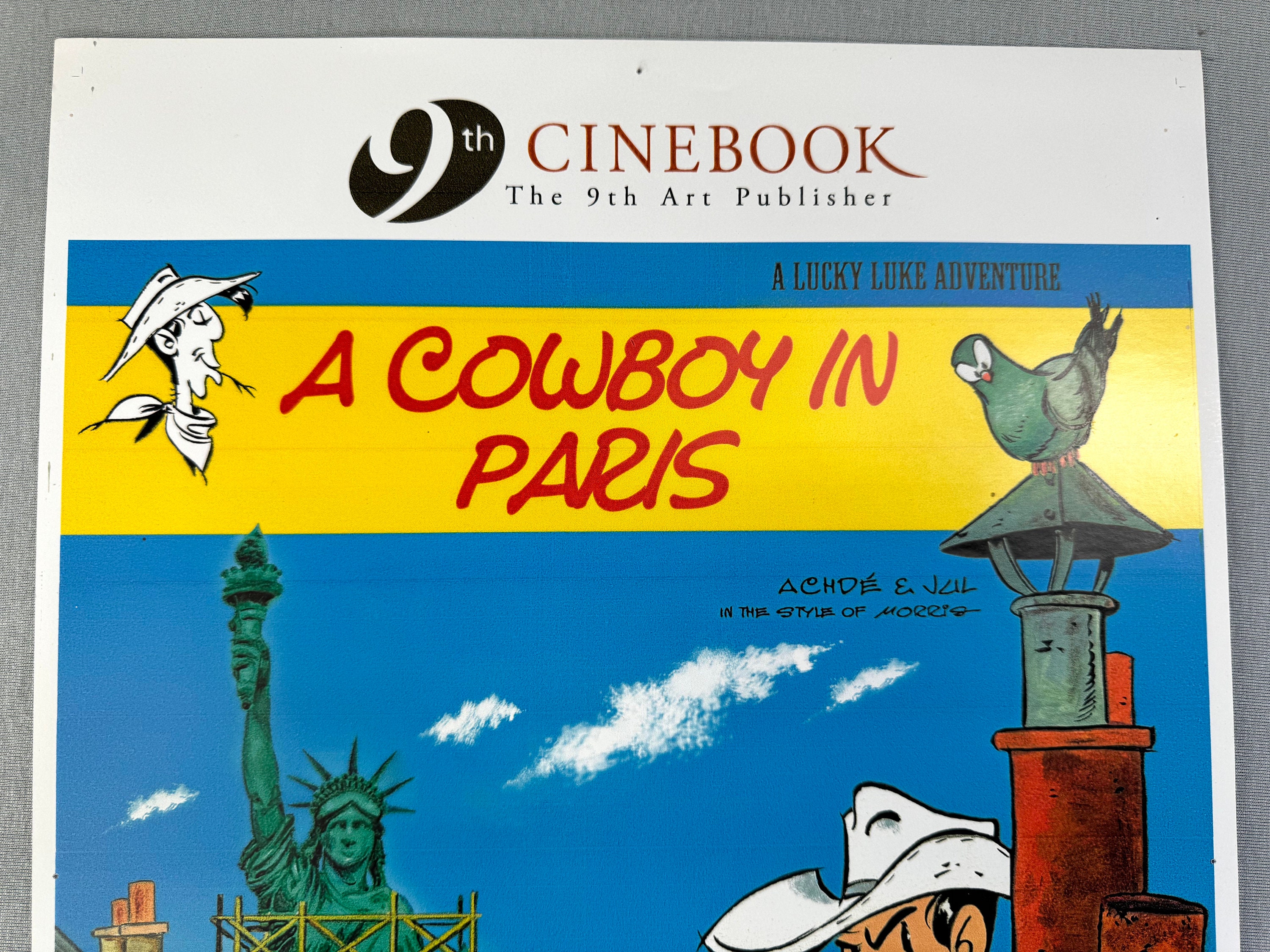 Rare Ltd Lucky Luke Poster "a Cowboy in Paris" Cinebook 9th Art ...