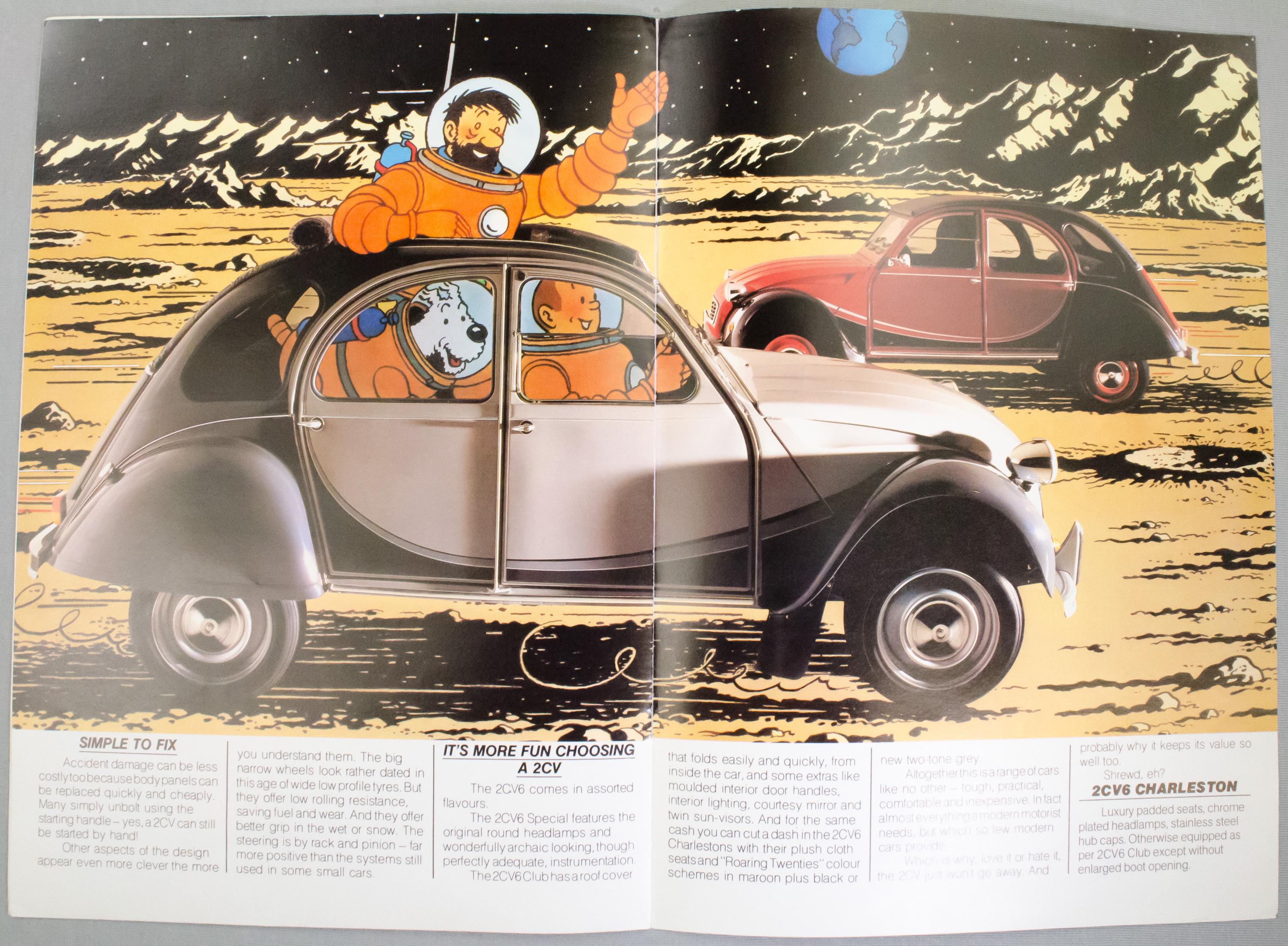 Rare 1984 Citroen Tintin Car Brochure: Journey to Planet 2CV6 by Herge ...