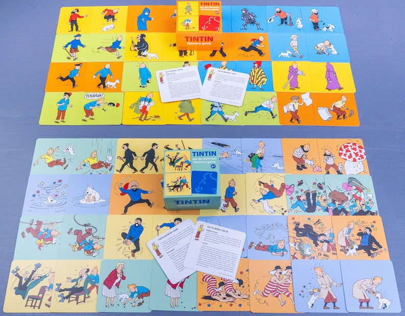 Moulinsart Tintin Memory Games X4 Actions/costumes/animals/characters ...
