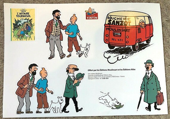 Collectible Animation Art & Characters TINTIN RARE PLASTIFIED STICKER 3 ...
