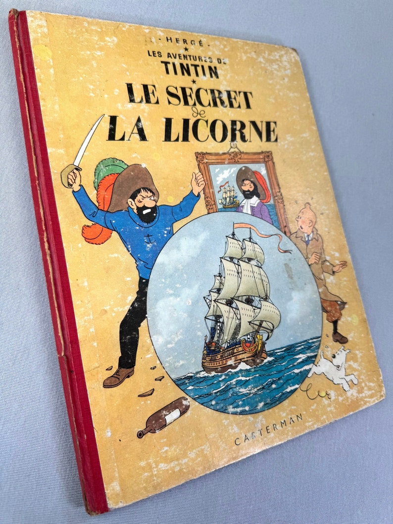 Le Secret De La Licorne 1956 Vintage Red Cloth Hardback Edition B20bis ...