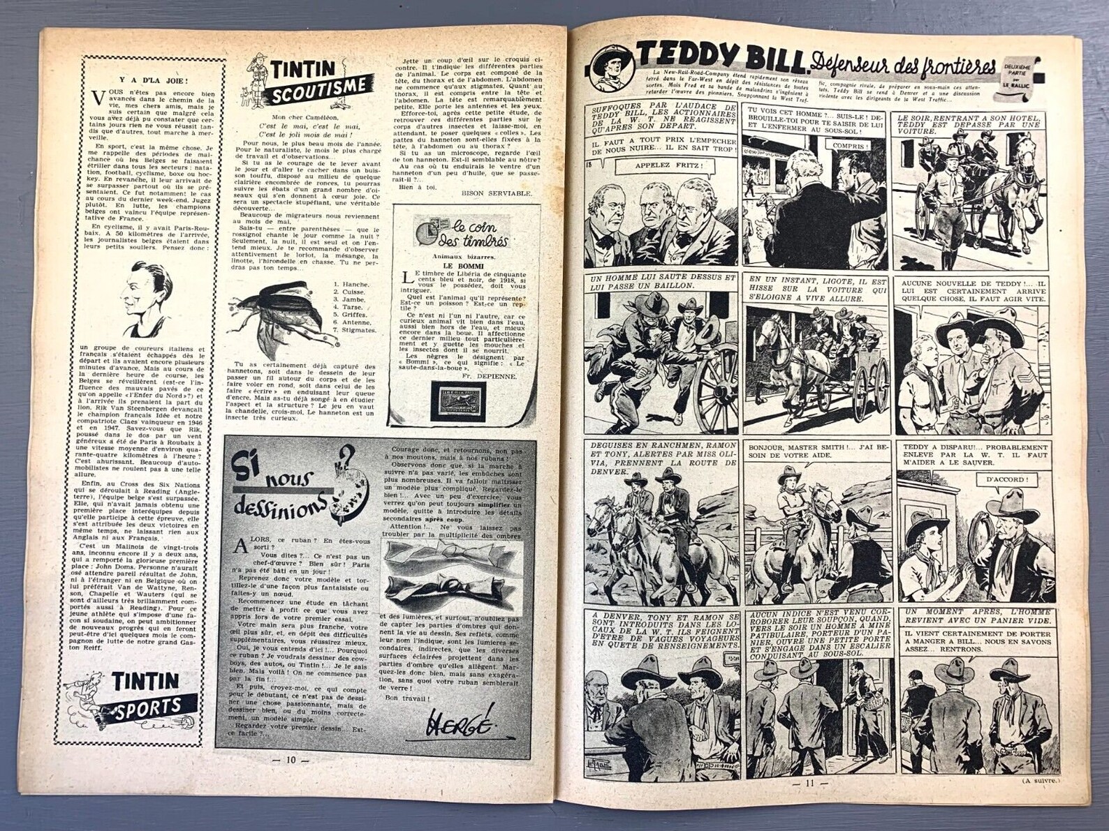 JOURNAL TINTIN Issue 19: 1948 Herge Cover Edition Vintage Comic EO ...