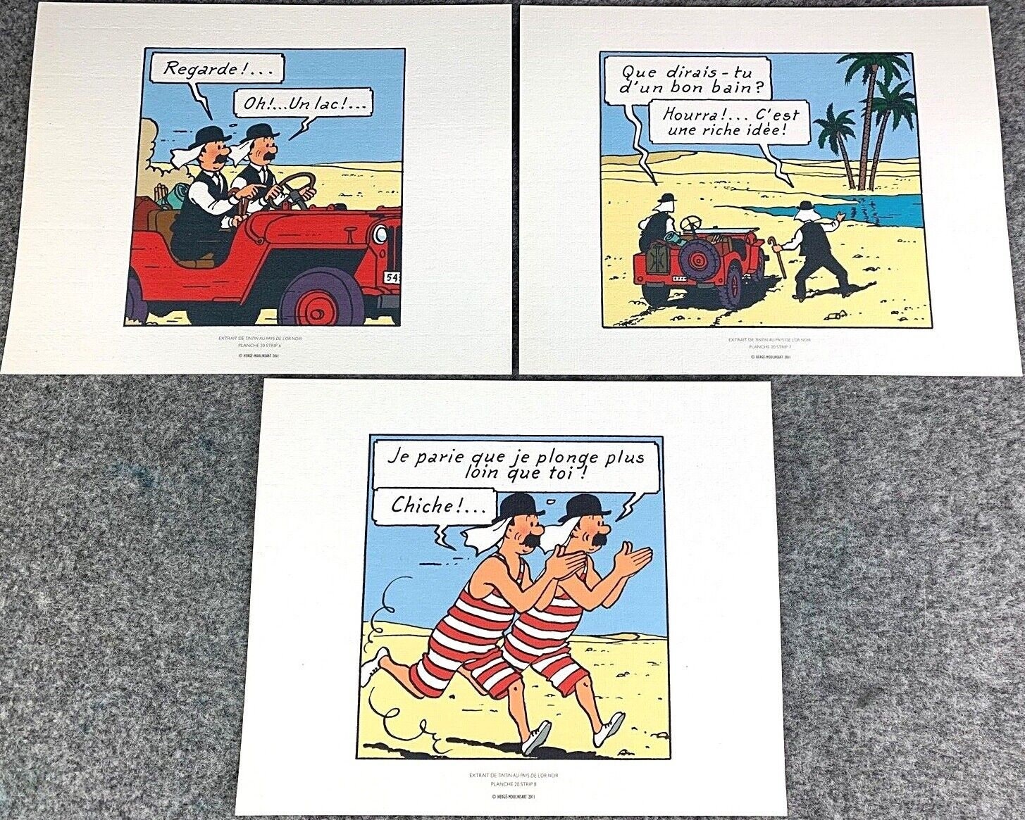 Moulinsart 3 Part Tintin Comic Strip Print Sets V1-18 24x20cm ...