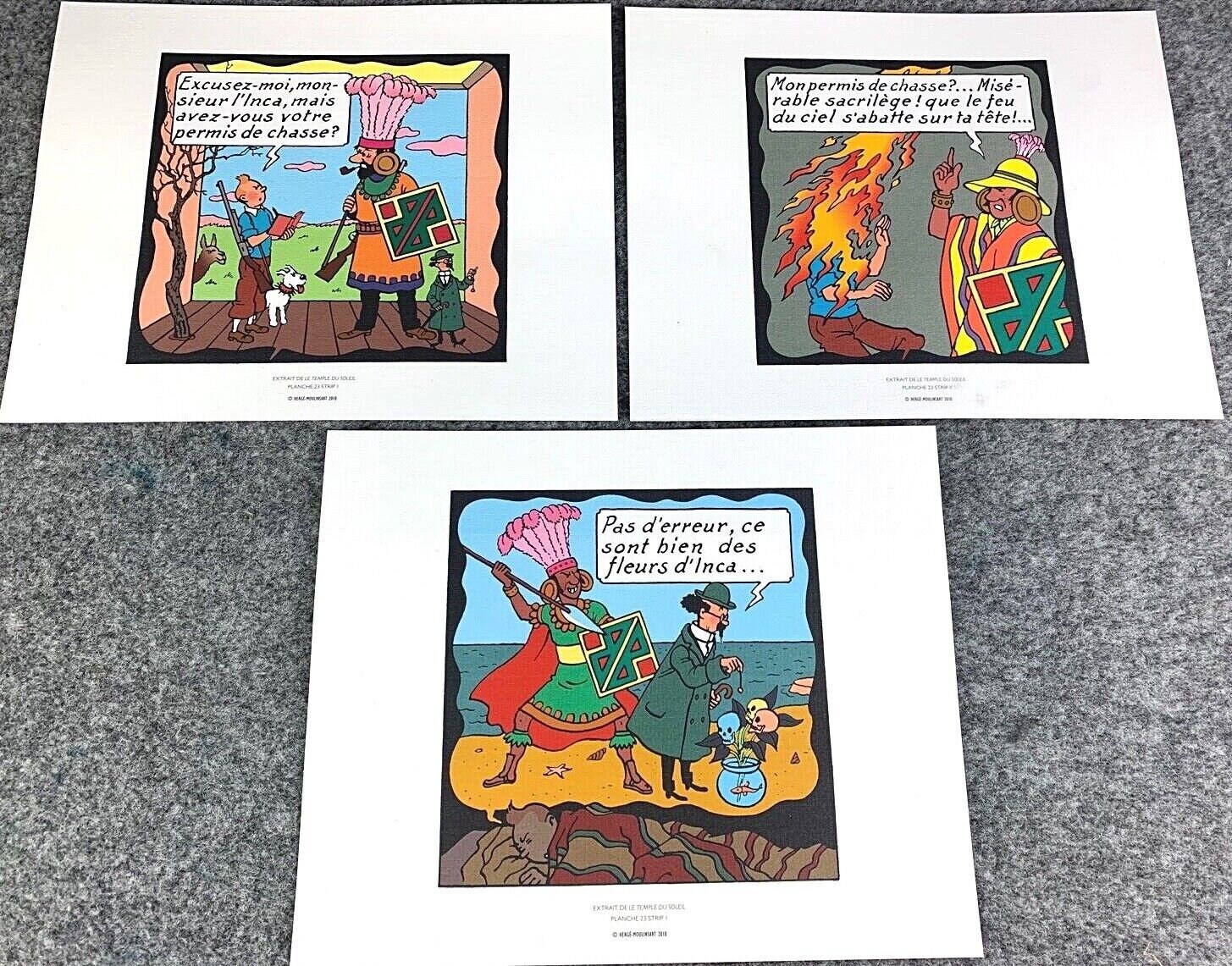 Moulinsart 3 Part Tintin Comic Strip Print Sets V1-18 24x20cm ...