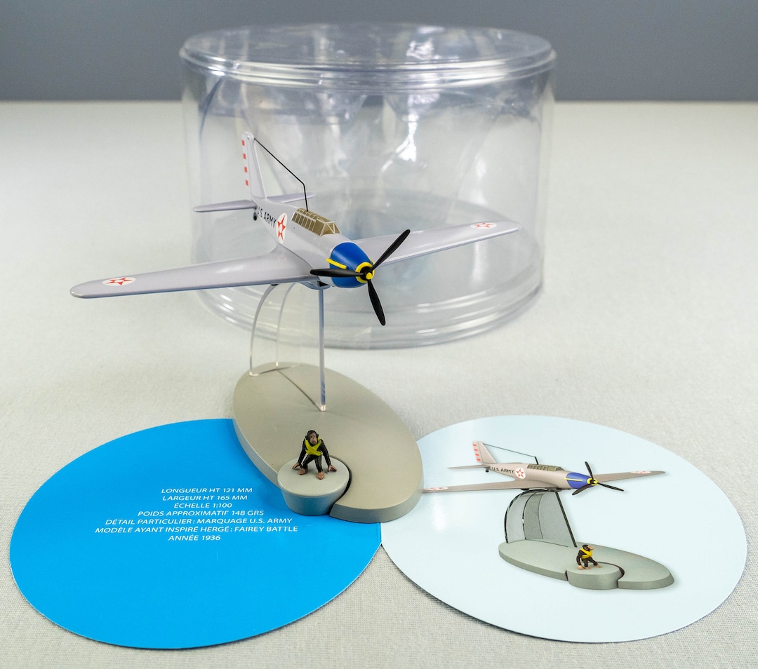 MOULINSART TINTIN PLANE 29555 American Fighter: Jo Zette & Jocko Model ...