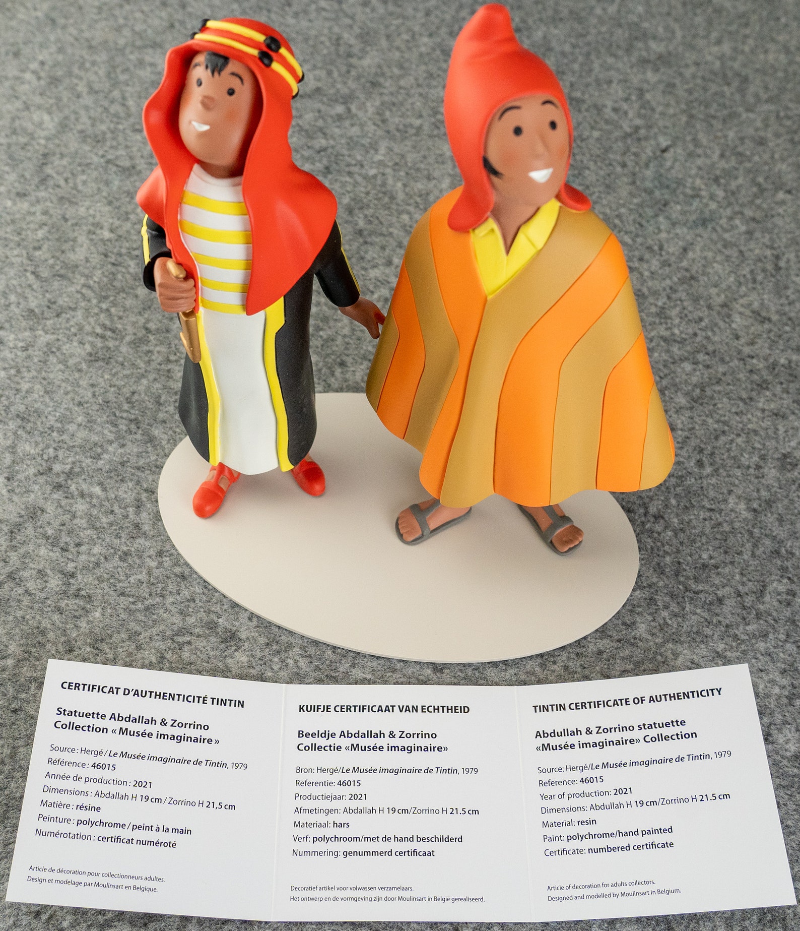 Statuette Moulinsart 46015 Abdullah & Zorrino Musee Imaginaire Tintin ...