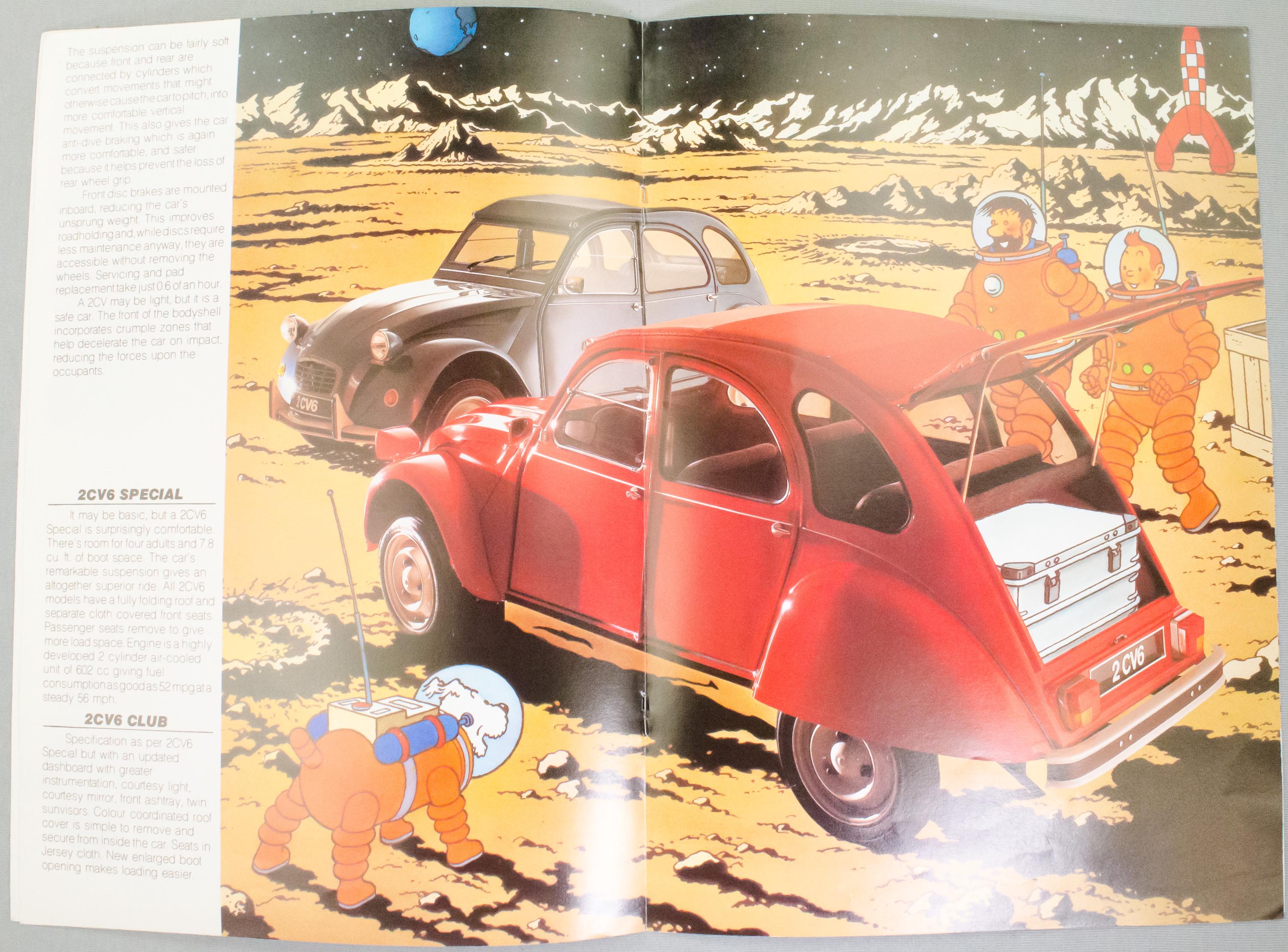 Rare 1984 Citroen Tintin Car Brochure: Journey to Planet 2CV6 by Herge ...