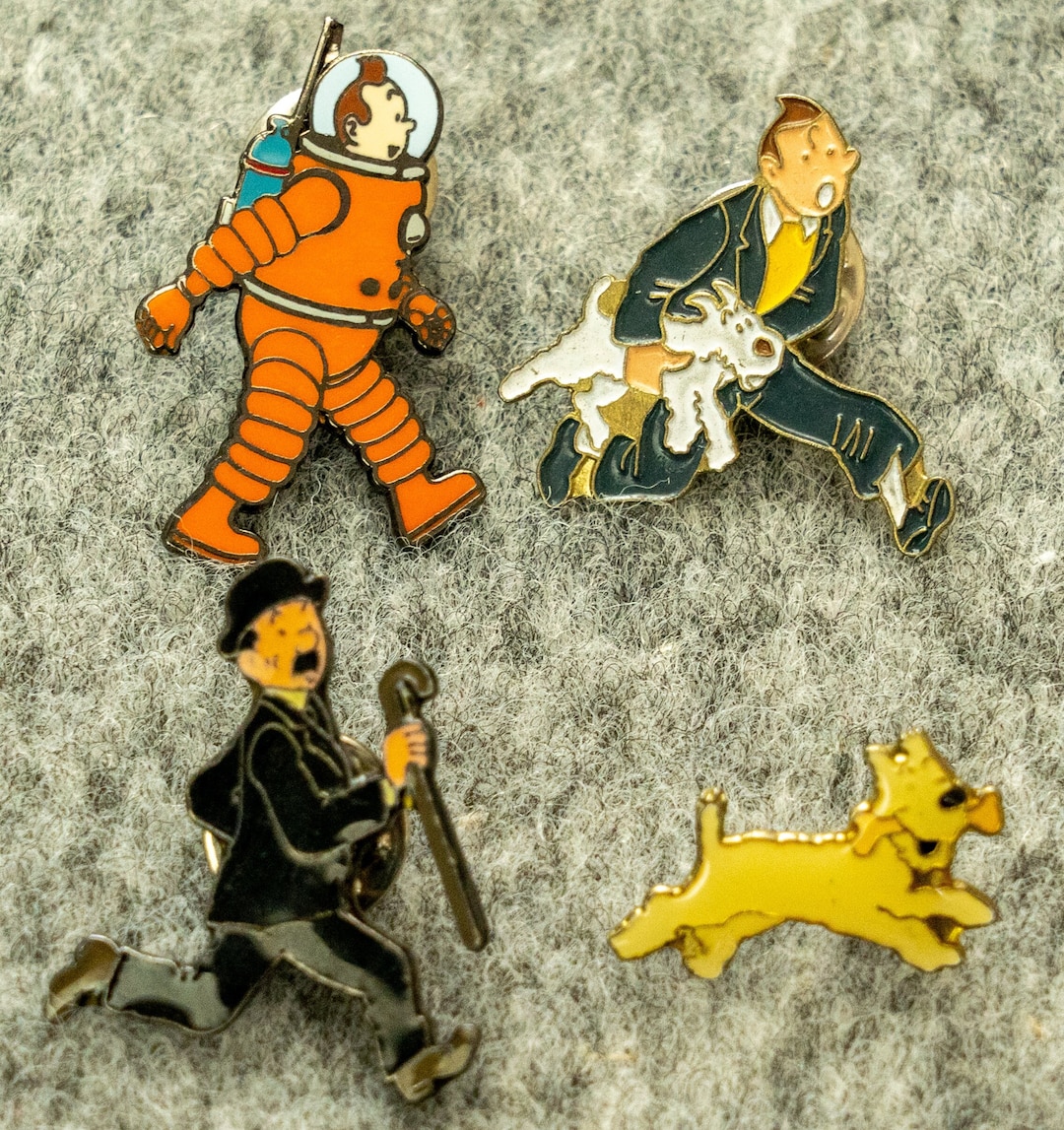 Running Tintin Characters Rare Moulinsart Metal Pin Badges BUY ...